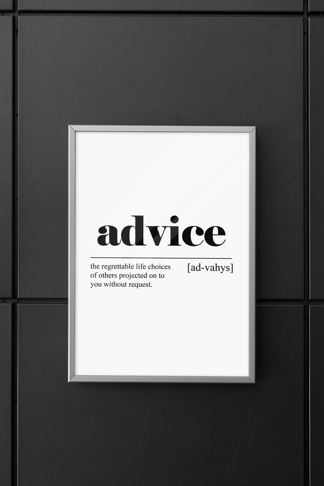 Funny Advice Definition Print – Humorous Wall Art for Kitchen, Office ...