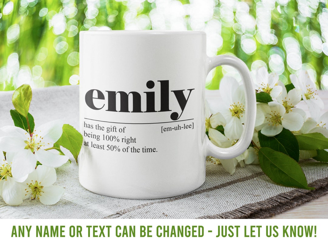 PERSONALISED Emily Mug, Emily Gift, Emily Present, Emily Leaving, Emily ...