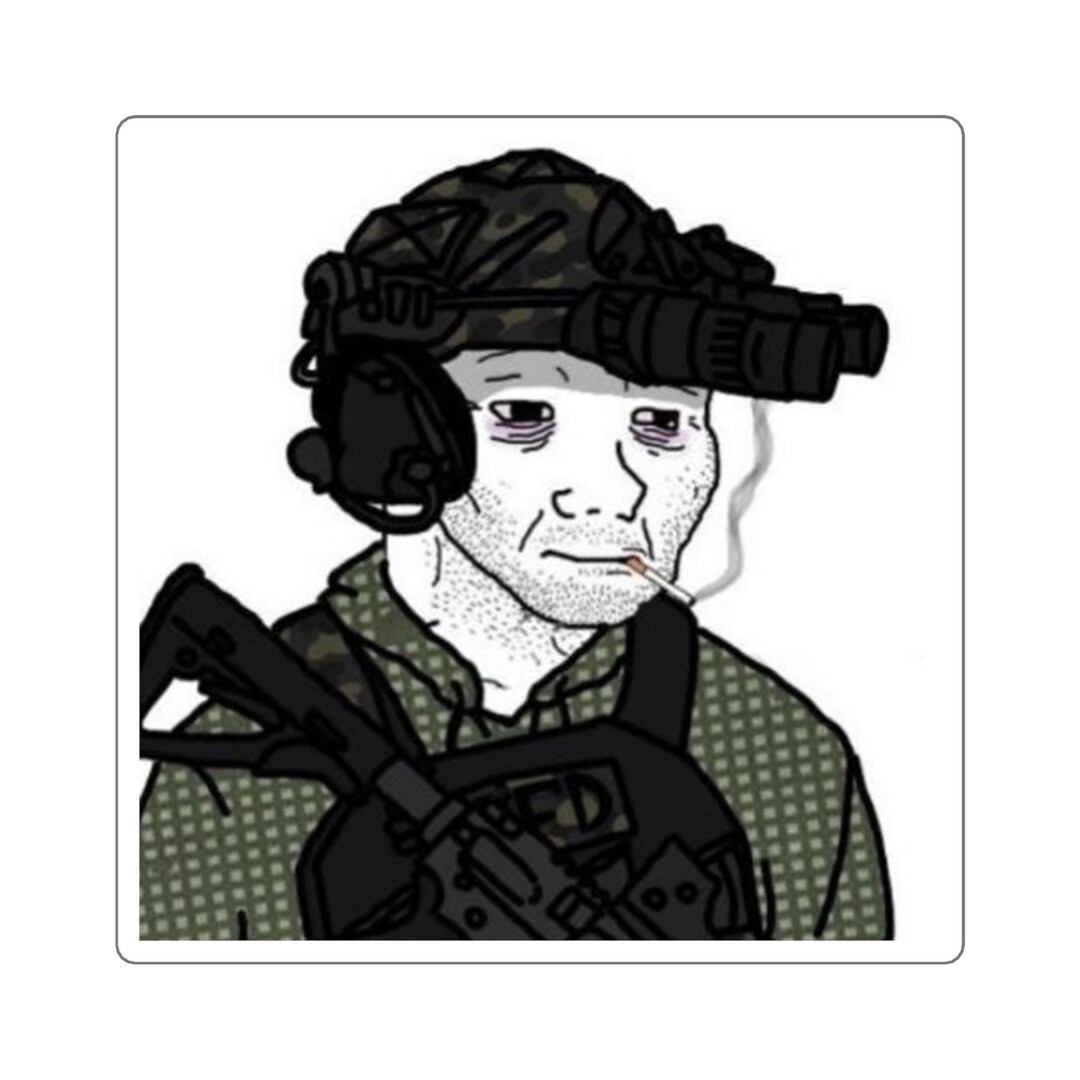 Sad Military Wojak Sticker - Etsy