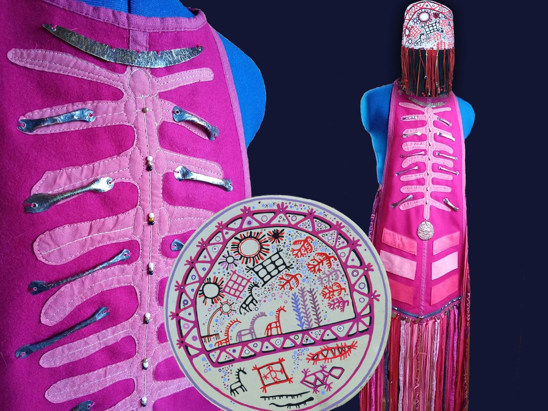 Shamanic Set for the Ceremony: Shamanic Apron, Shamanic Mask With ...