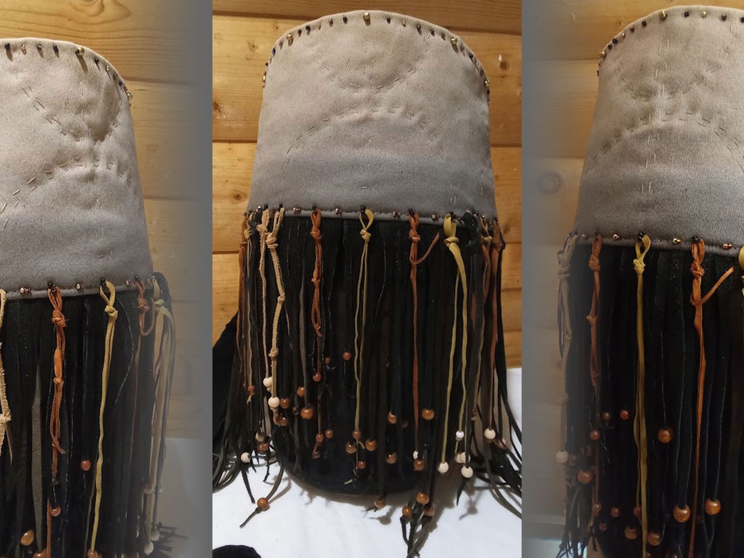 A Simple Mask Made From Hand-dyed Fabric. Shamanic Mask With Fringe for ...