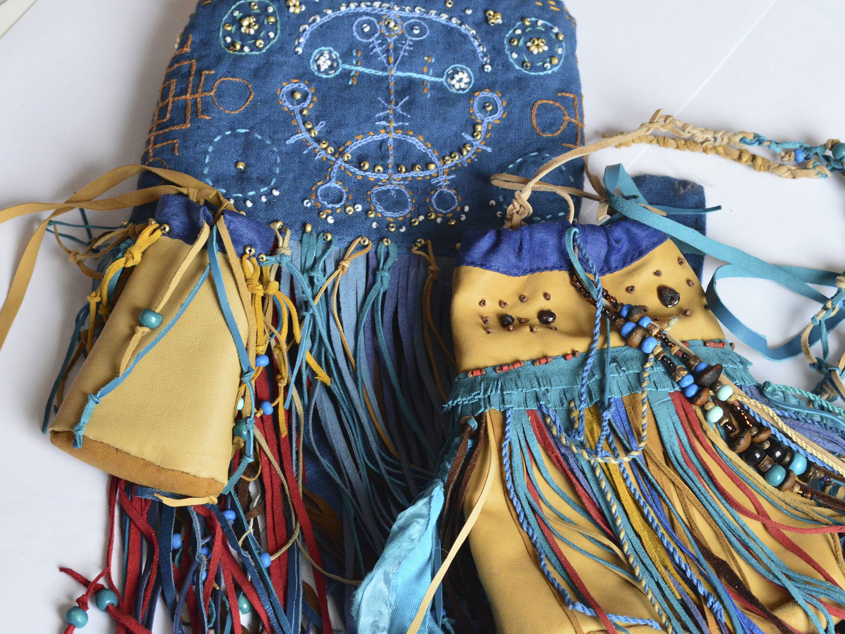 Small Shamanistic Set: Shaman Pagan Mask With Embroidered and Medicine ...