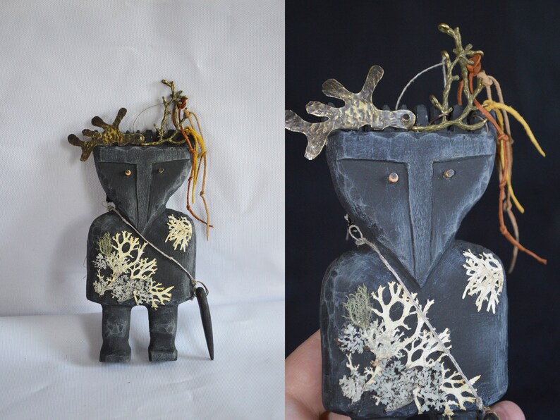 Protection Amulet Totem Wooden Figure. Image of the Main - Etsy