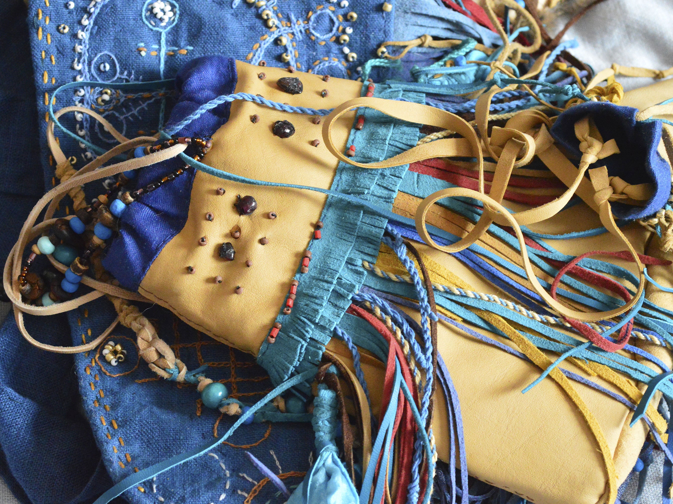 Small Shamanistic Set: Shaman Pagan Mask With Embroidered and Medicine ...