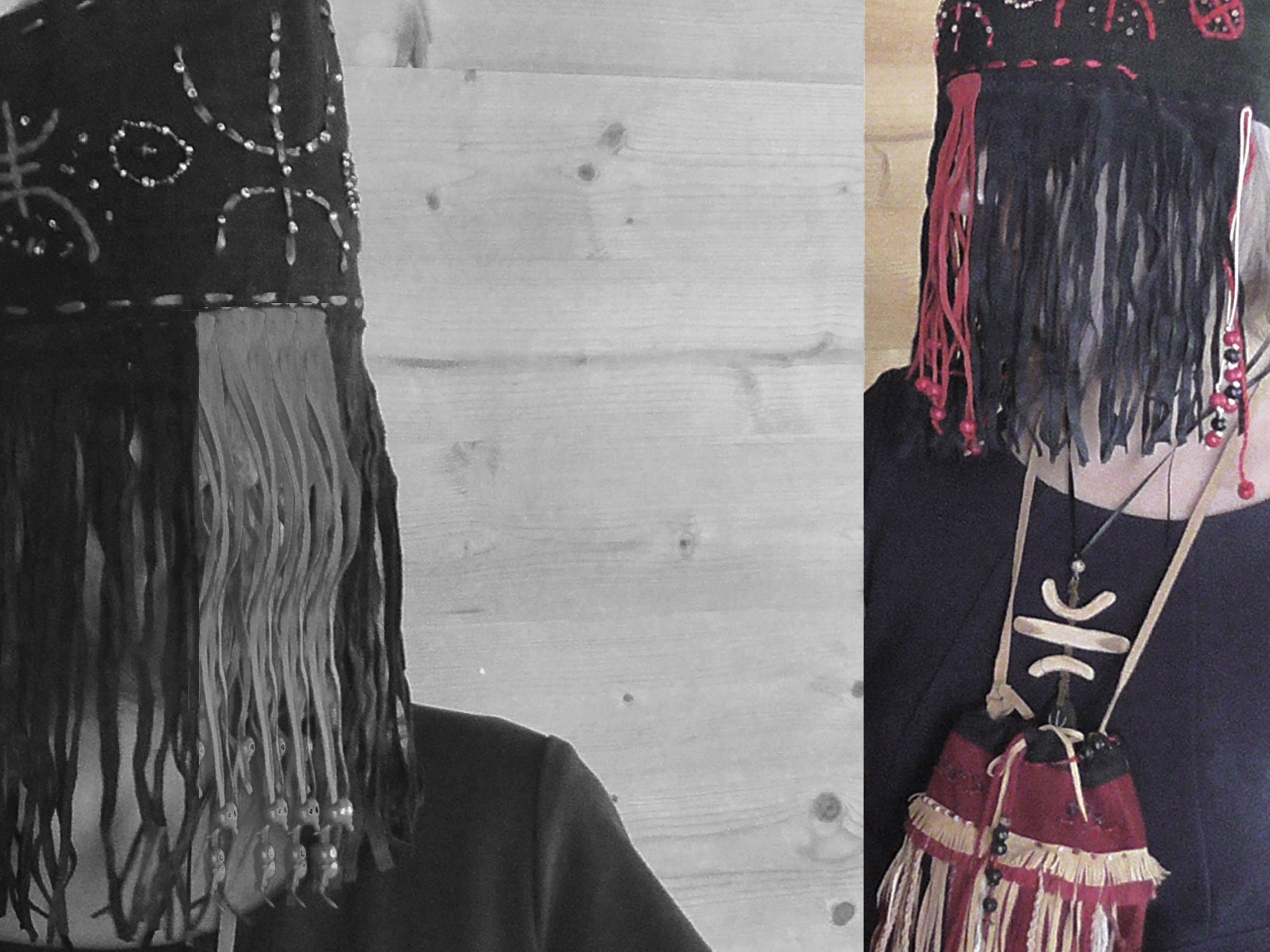 Shamanic Face Mask With Fringe. Made of Linen With Embroidery, Leather ...