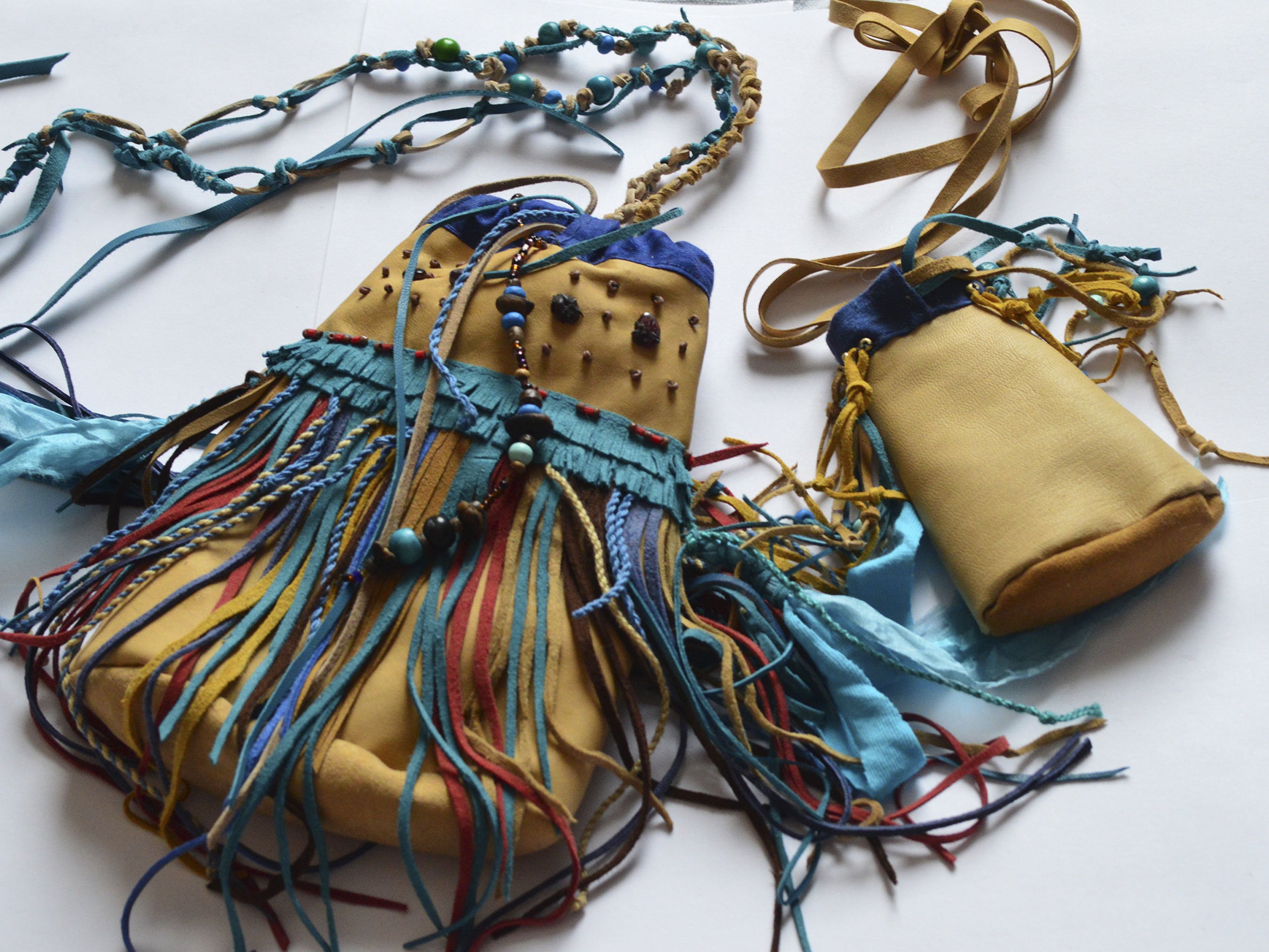 Small Shamanistic Set: Shaman Pagan Mask With Embroidered and Medicine ...