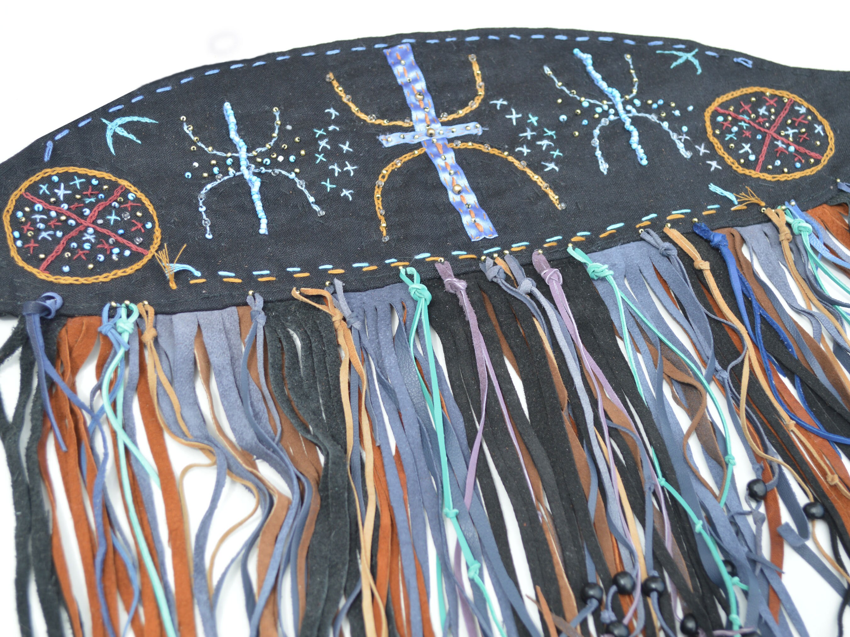 Shamanic Set Tools for Ceremony: Hand Embroidery Headdress, Statement ...