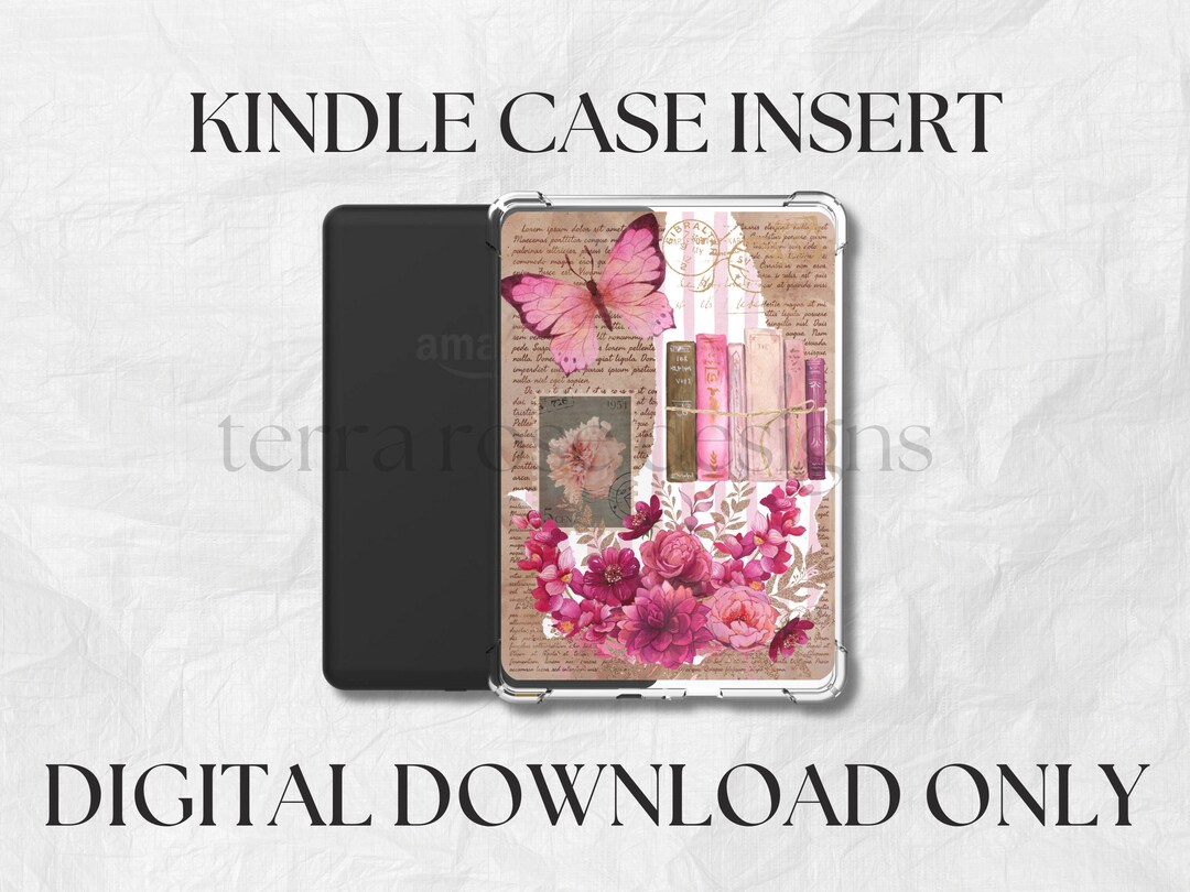 Kindle Case Insert for Clear Case-pink Vintage Png Download | Clear ...