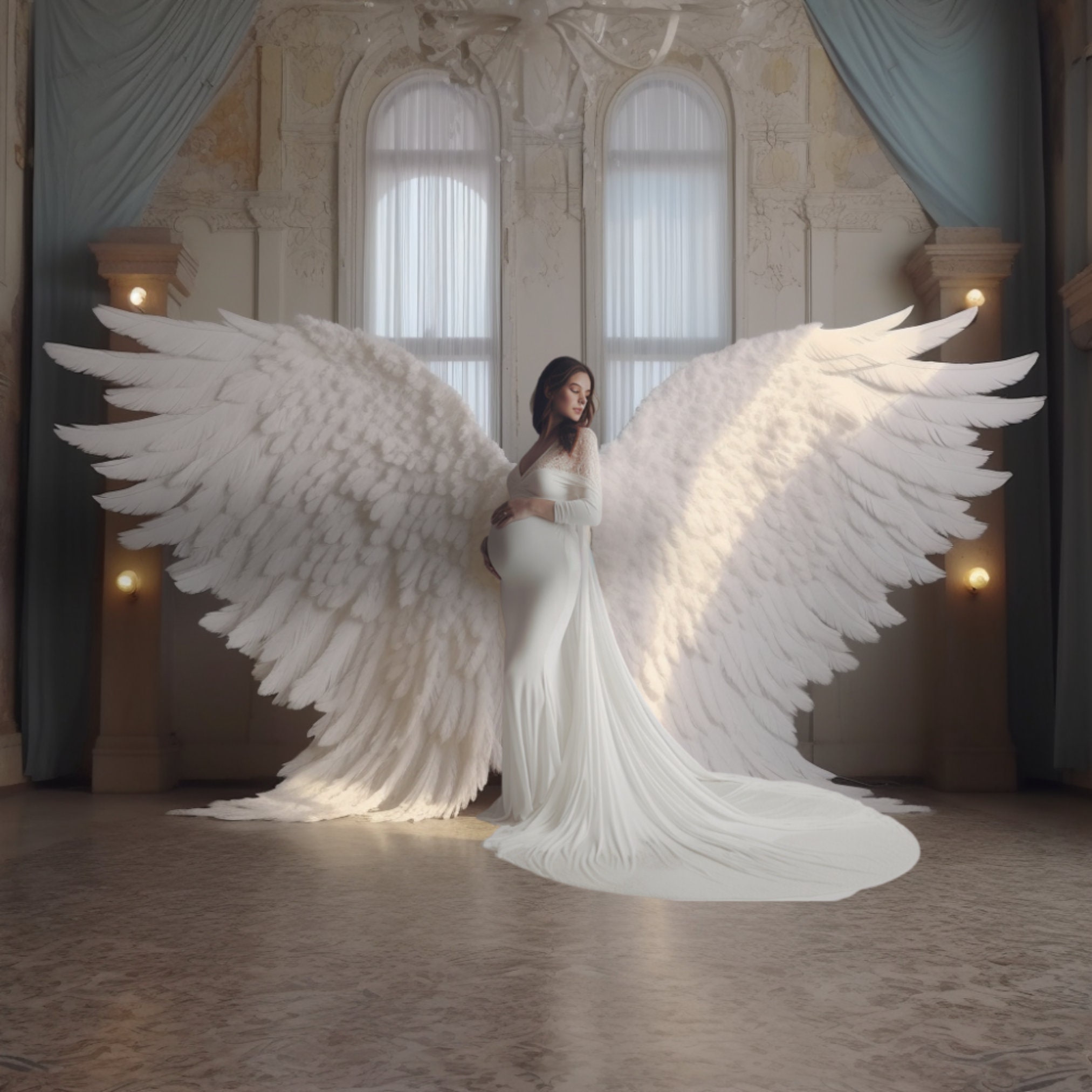 21 Digital Backdrops, Angel Wings Digital Backgrounds, Maternity ...
