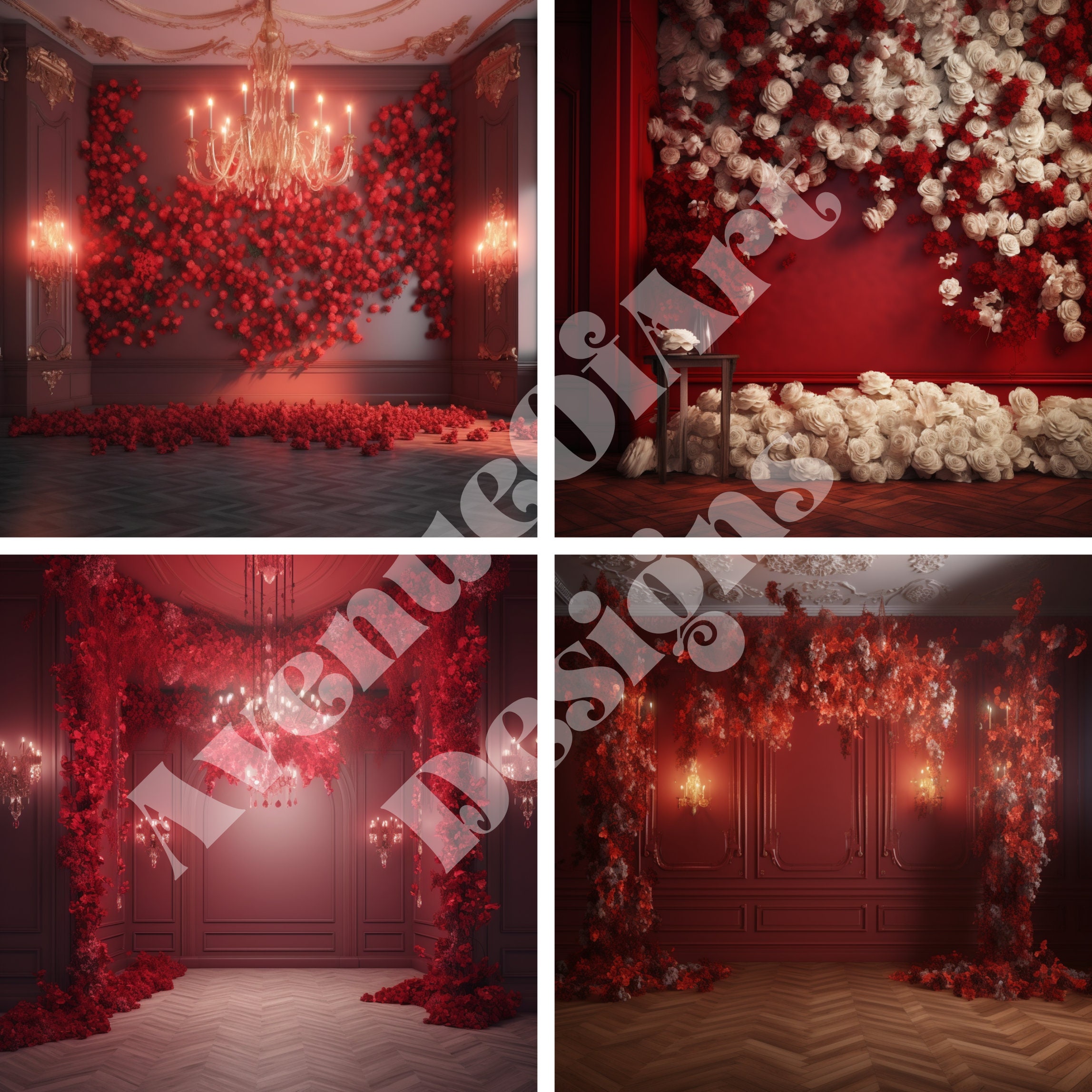 21 X Red Digital Backdrops, Studio Backdrop Overlays, Fine Art Textures ...