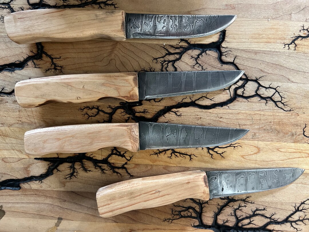 Ladder Pattern Damascus Stake Knives - Etsy