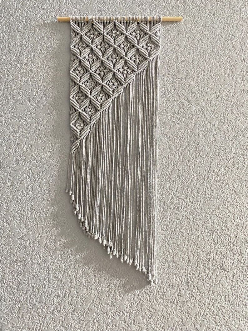 Gray Macrame Wall Hanging - Etsy