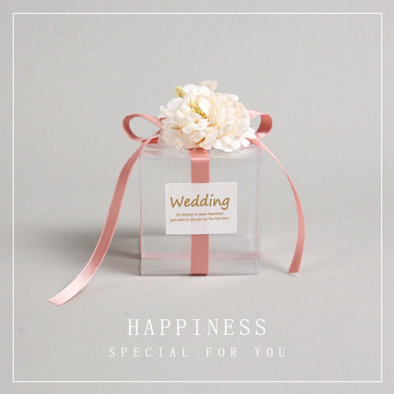 20/50pcs Square Wedding Favors Gift Box, Wedding Favour, Candy Box for ...