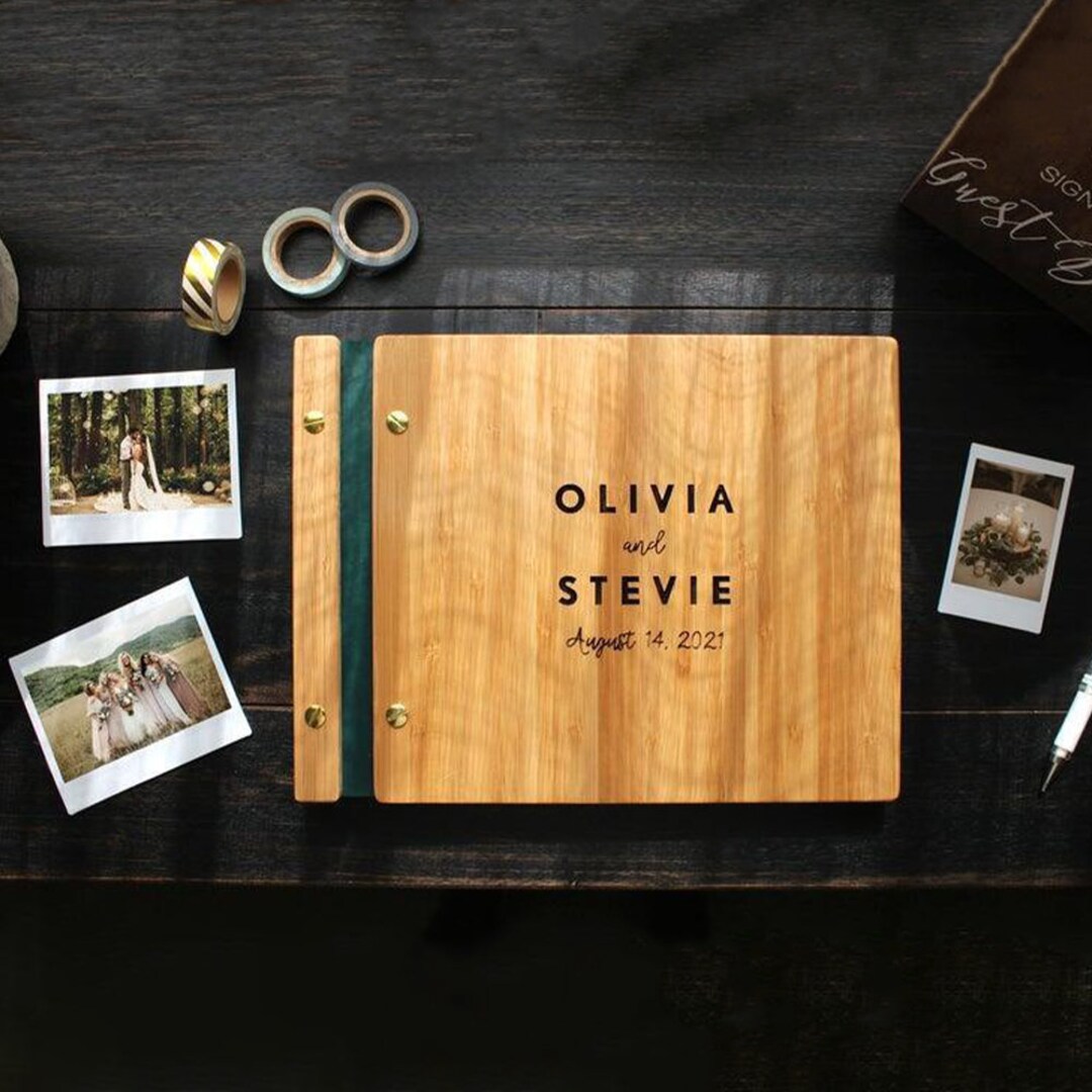 Personalized Wooden Guest Book, Wedding Guestbook, Wedding Keepsake ...
