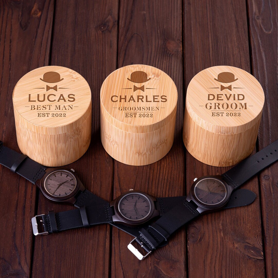 Wooden Watch Box Gift, Premium Wood Watch Organizer With ...