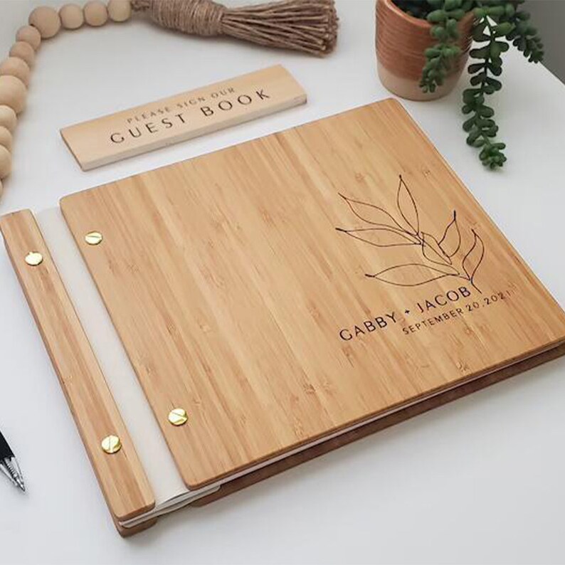 Personalized Wooden Guest Book, Wedding Guestbook, Wedding Keepsake ...