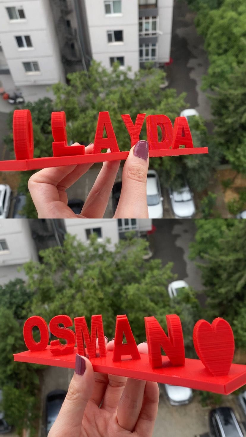 Personalized Double Flip Name Sign: 3D Printed Valentine's Gift - Etsy