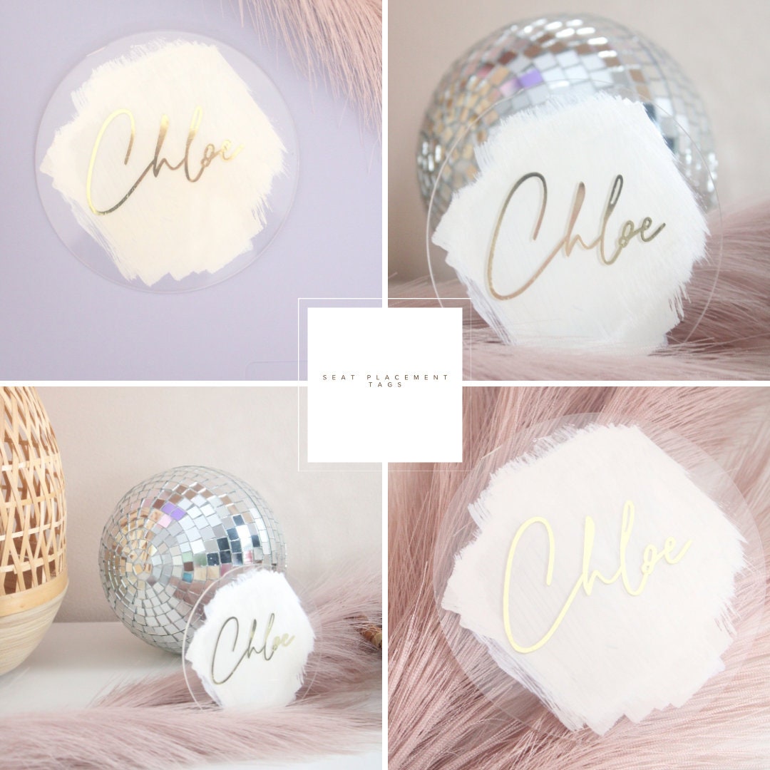 Acrylic Round Place Cards, Customizable Circular Seating Cards DIY ...