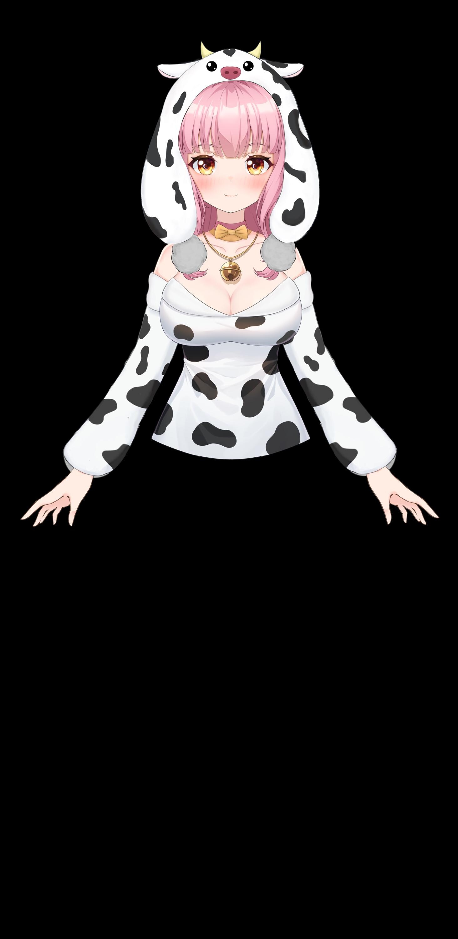 Cow Vtuber With Cute Cow Outfits Fullbody and Half Body Outfits Full ...