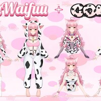 Premade Vtuber Model Live2d Cow Customizable Color Cows - Kawaii Animal ...