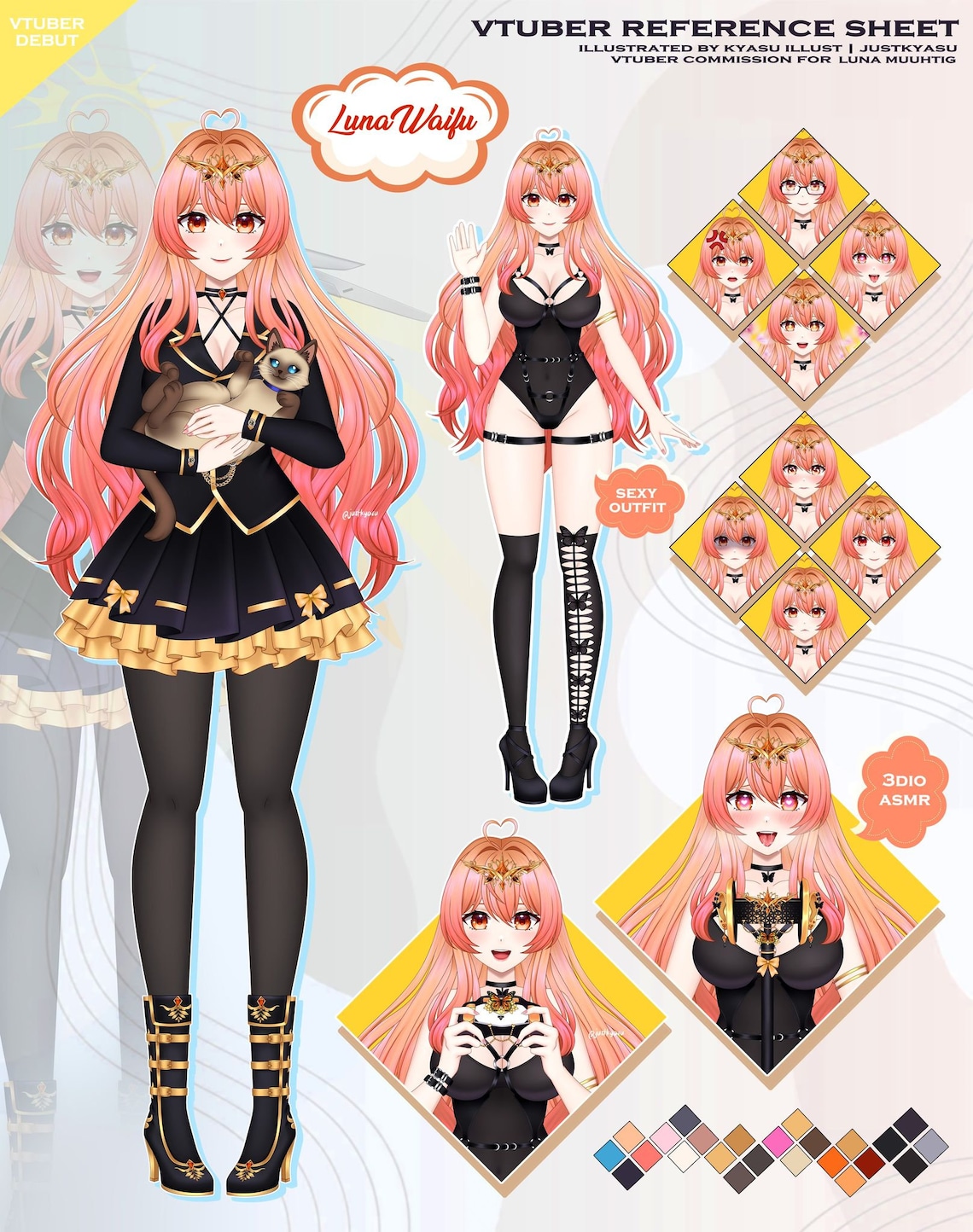 Vtuber Full Body High Quality 2 Outfits Ready to Use and Full Rigged ...