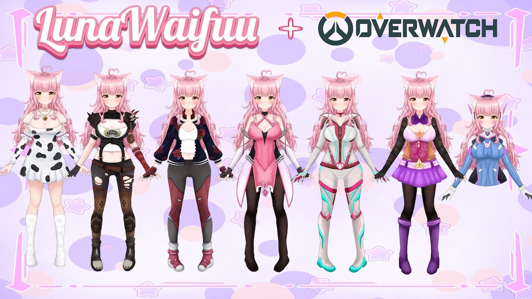Kawaii Gamerwaifu Vtuber With Different Outfits Full Rigged for ...