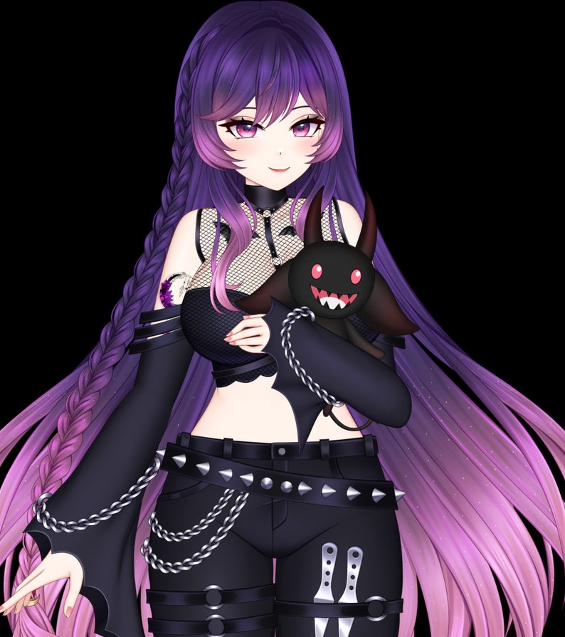 Live2d Vtuber Model for Commercial Use Cute Bat Waifu Vtuber ready to ...