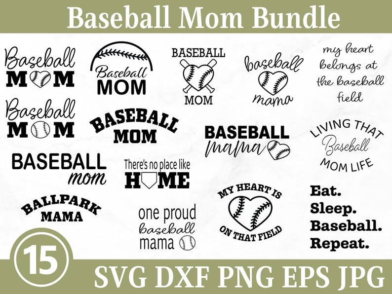 Baseball Mom SVG Bundle, Baseball Mama Svg, Baseball Mom Svg, Baseball ...