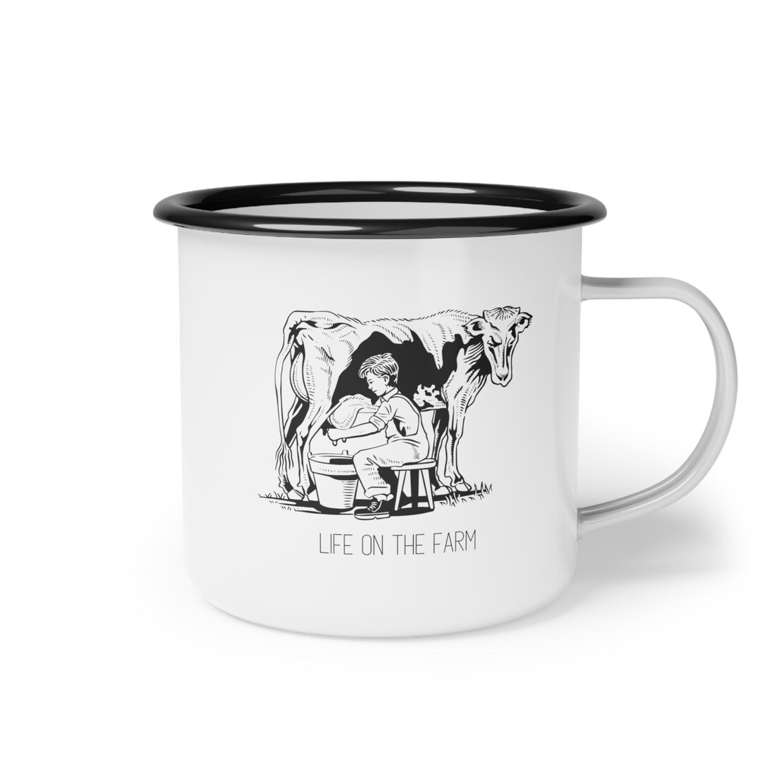 Life on the Farm Enamel Camp Cup — Country Coffee Mug, Rustic Farm Gift ...