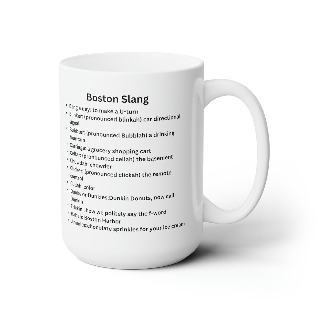 Boston Slang, Ceramic Mug 15oz - Etsy