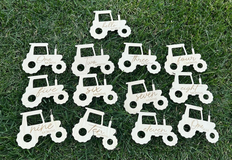 SVG Baby Monthly Milestones Tractors - Etsy