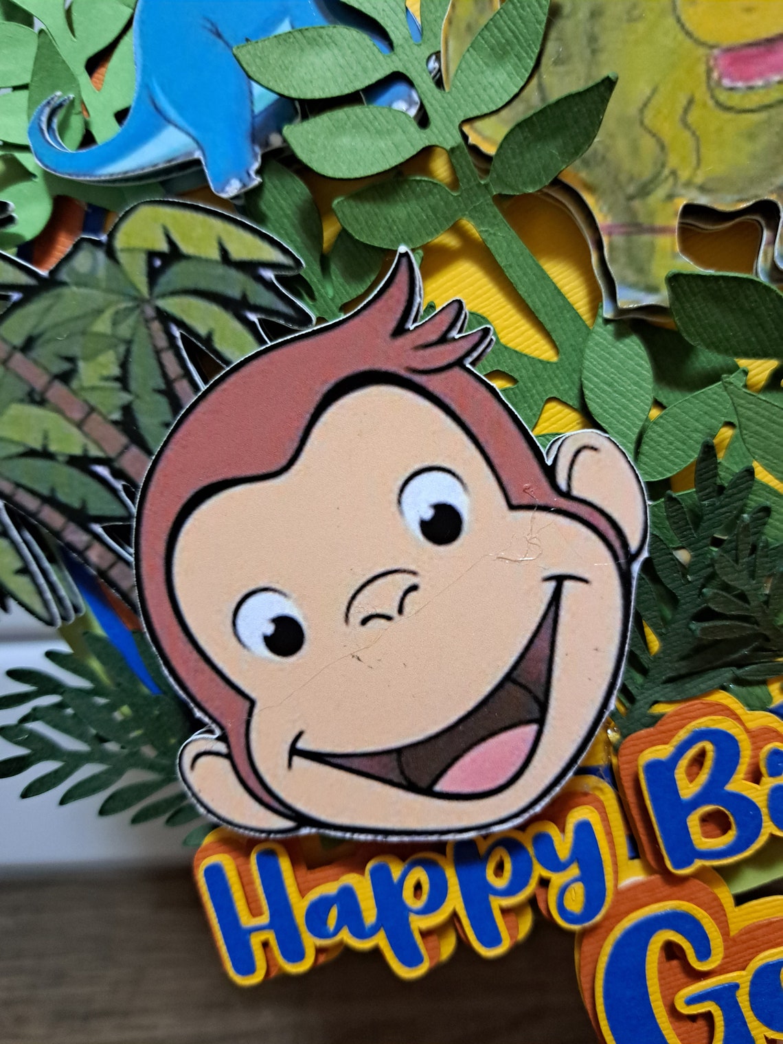 Curious George Dinosaur Cake Topper: Handmade Birthday Party Decor - Etsy