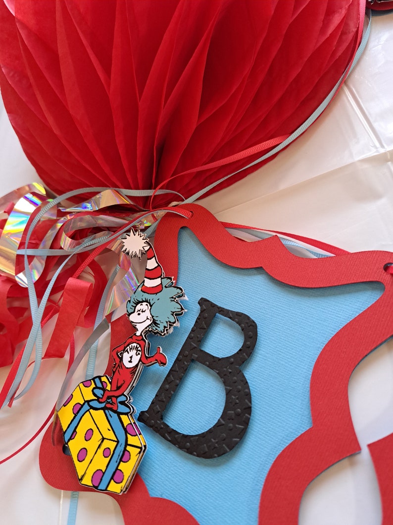 Thing 1 & Thing 2 Birthday Banner: Dr. Seuss Twins Party Decor - Etsy