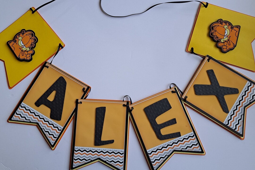 Garfield Birthday Banner, Garfield Birthday Party Decoration, Garfield ...