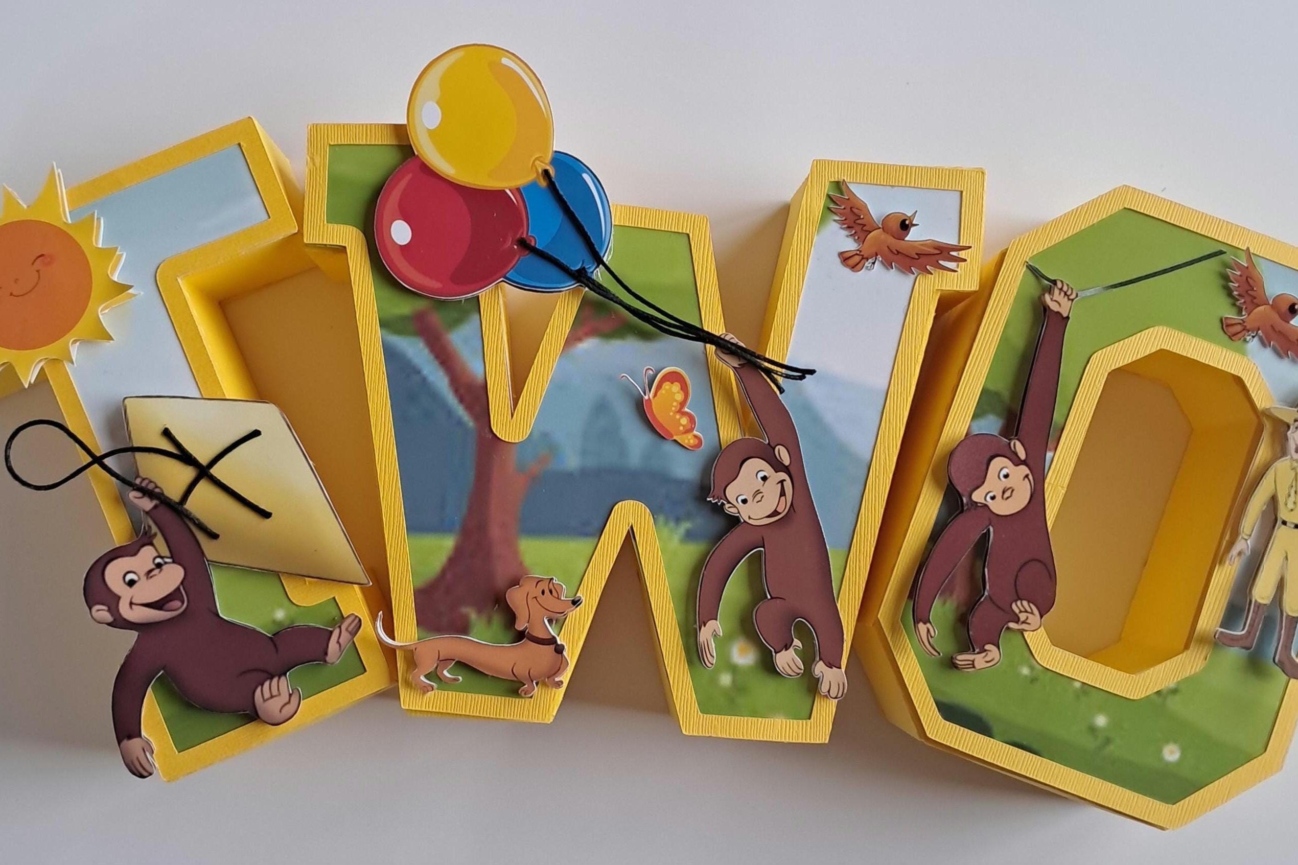 Curious George 3D Letters and Numbers: Party Decor - Etsy