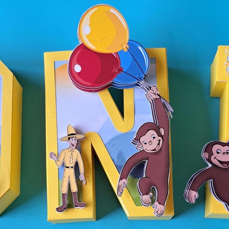 Curious George 3D Letters and Numbers: Party Decor - Etsy
