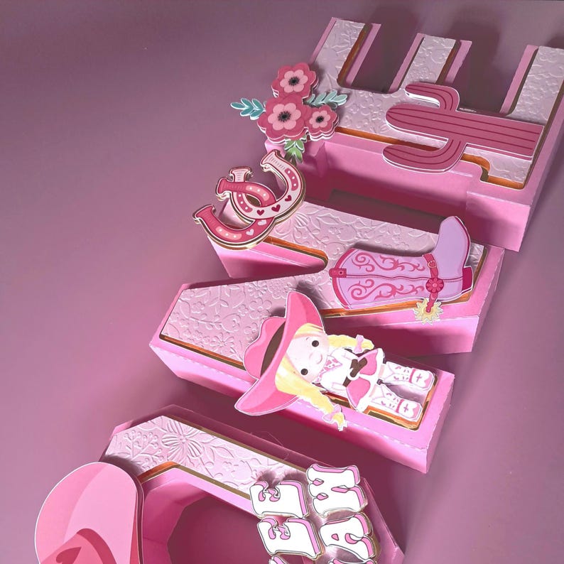 Cowgirl ONE 3D Letters: Pink First Birthday Party Decor - Etsy