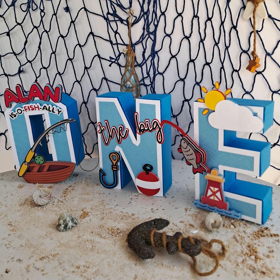 The Big One Fishing 3D Letters: First Birthday Decor - Etsy