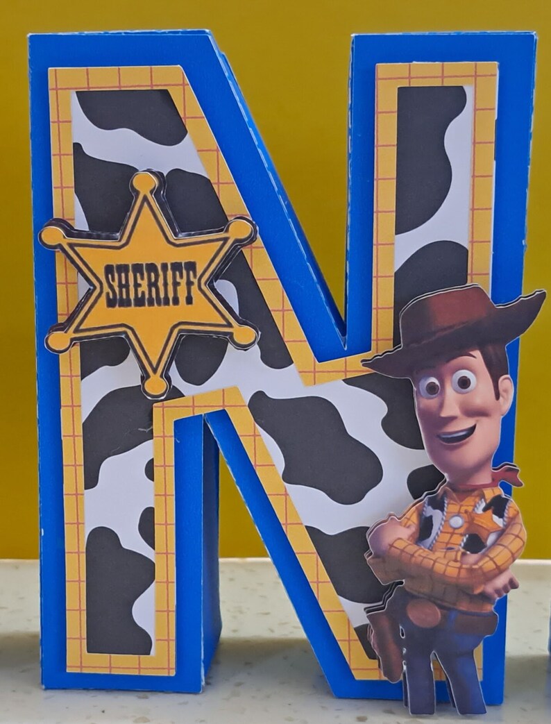 Toy Story 3D Letters Woody 3D Letters Toy Story Birthday - Etsy