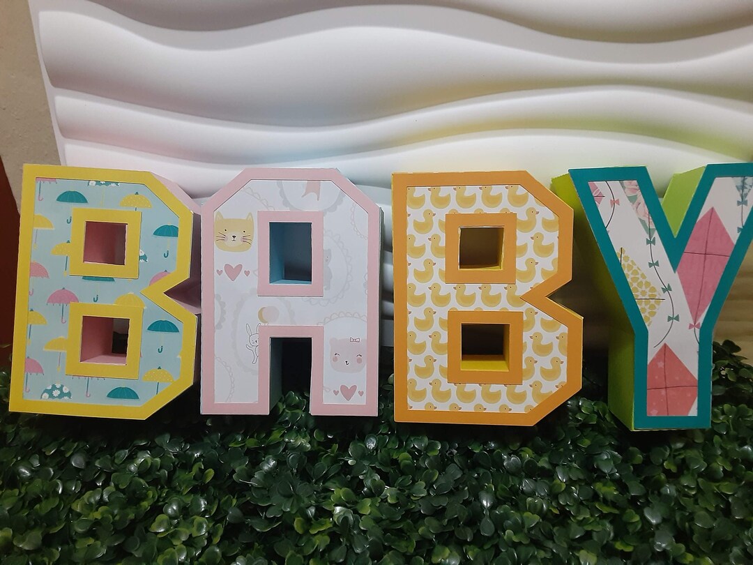 Baby 3D Letters, Gender Reveal, Baby Shower - Etsy