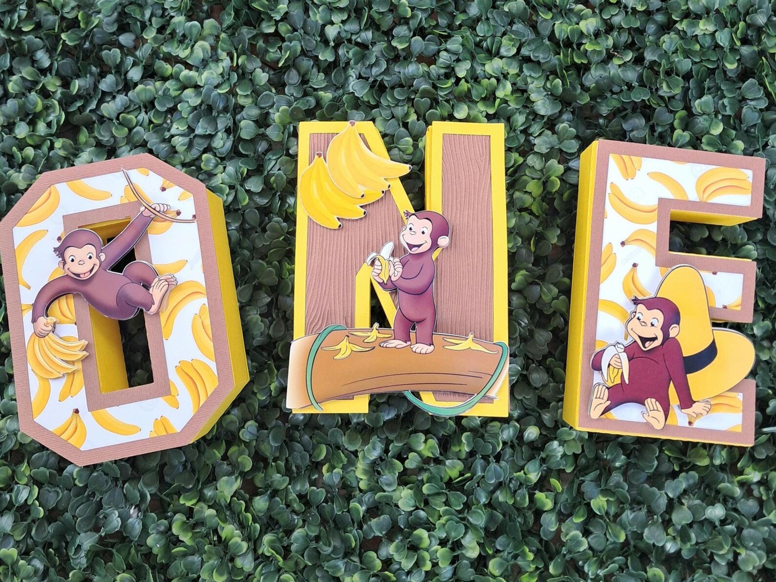 Curious George Banana-themed 3D Letters – Personalized Party Decor - Etsy