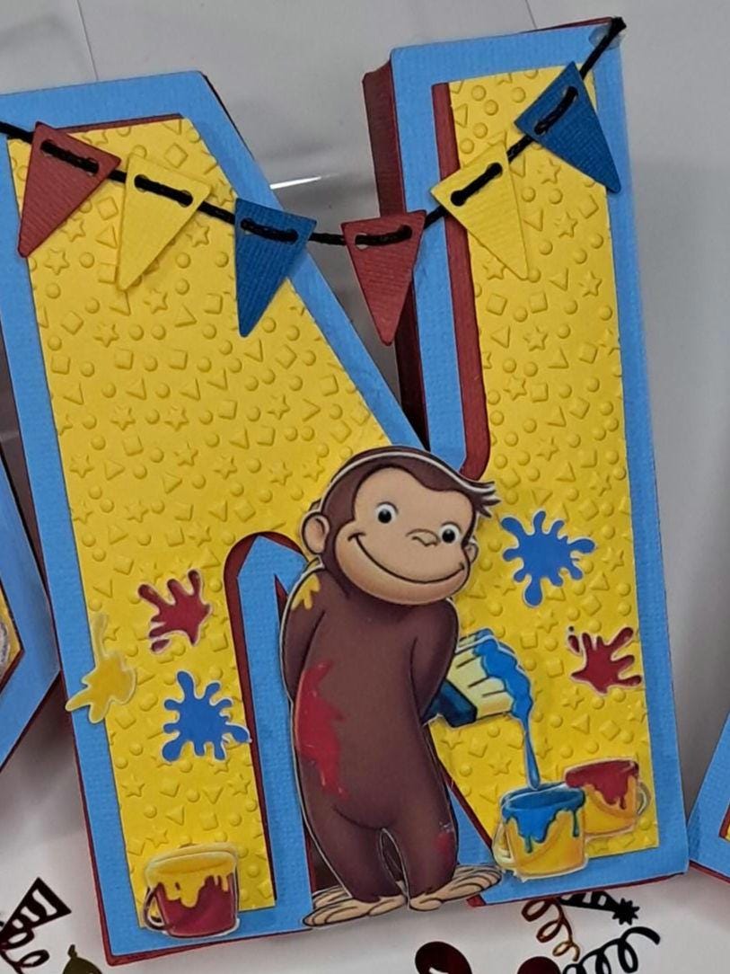 Curious George 3D Letter: Colorful Birthday Party Decor - Etsy