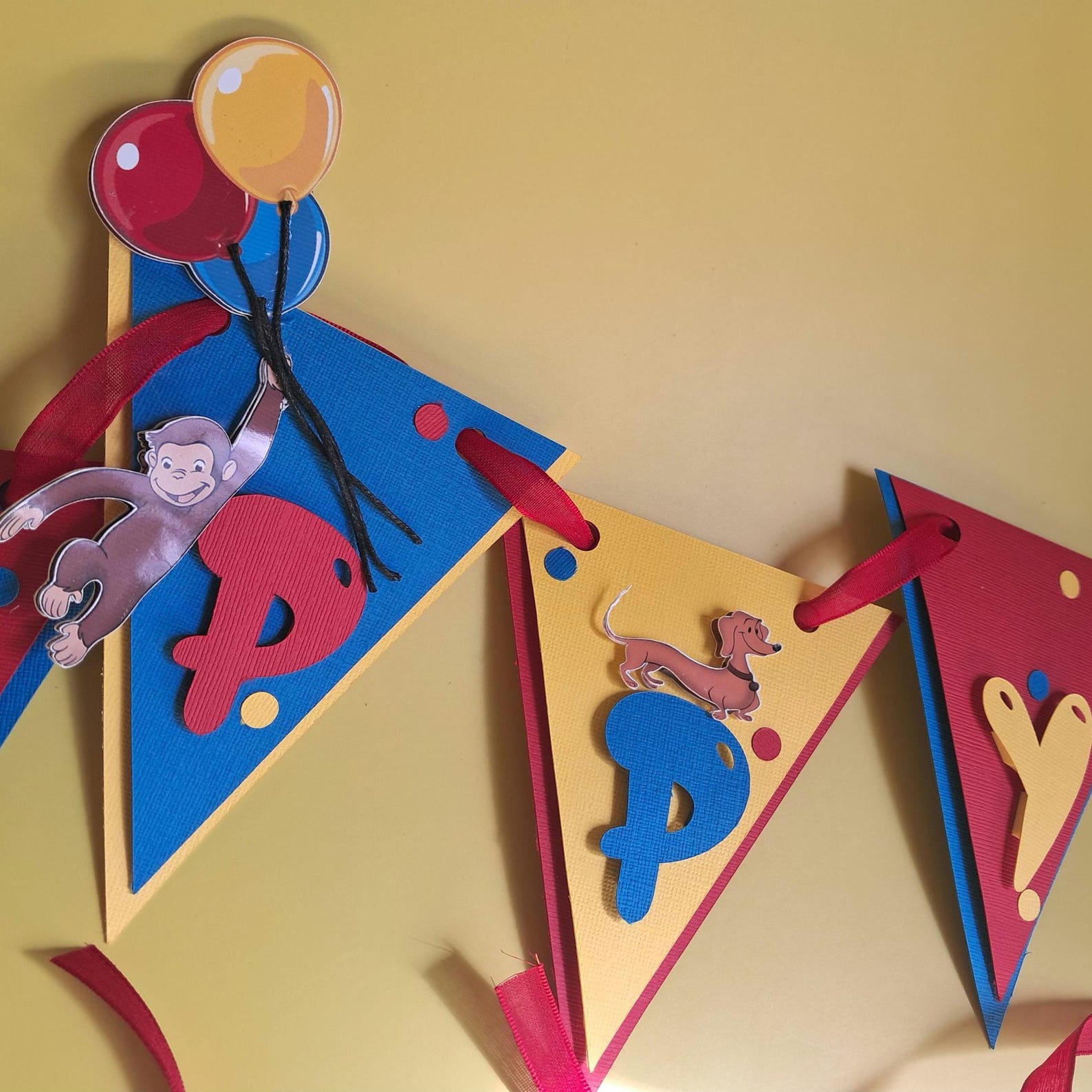 Curious George Colorful Birthday Banner, Curious George Party ...