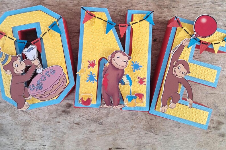 Curious George Colorful Birthday Banner, Curious George Party ...