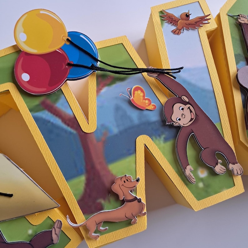 Curious George 3D Letters and Numbers: Party Decor - Etsy