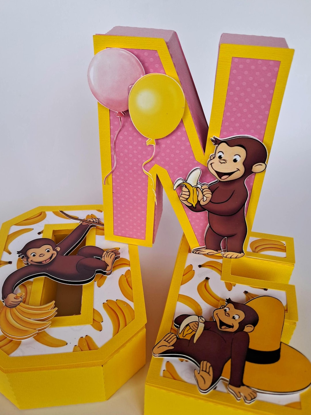 Curious George 3D Letter: Girl First Birthday Party Decor - Etsy Australia