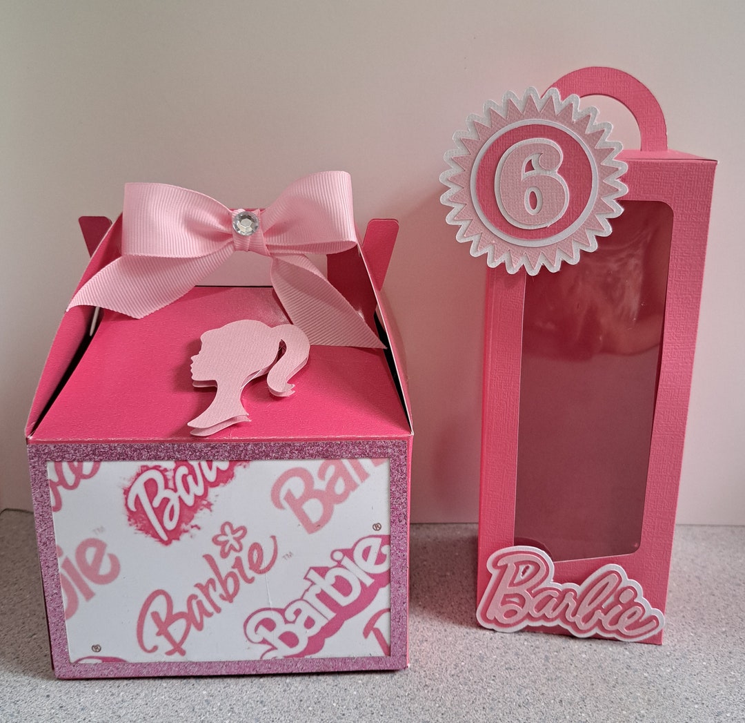 Barbie Party Favor Box / Barbie Theme Party Box / Barbie Gable Box / Barbie Favor Box / Barbie ...