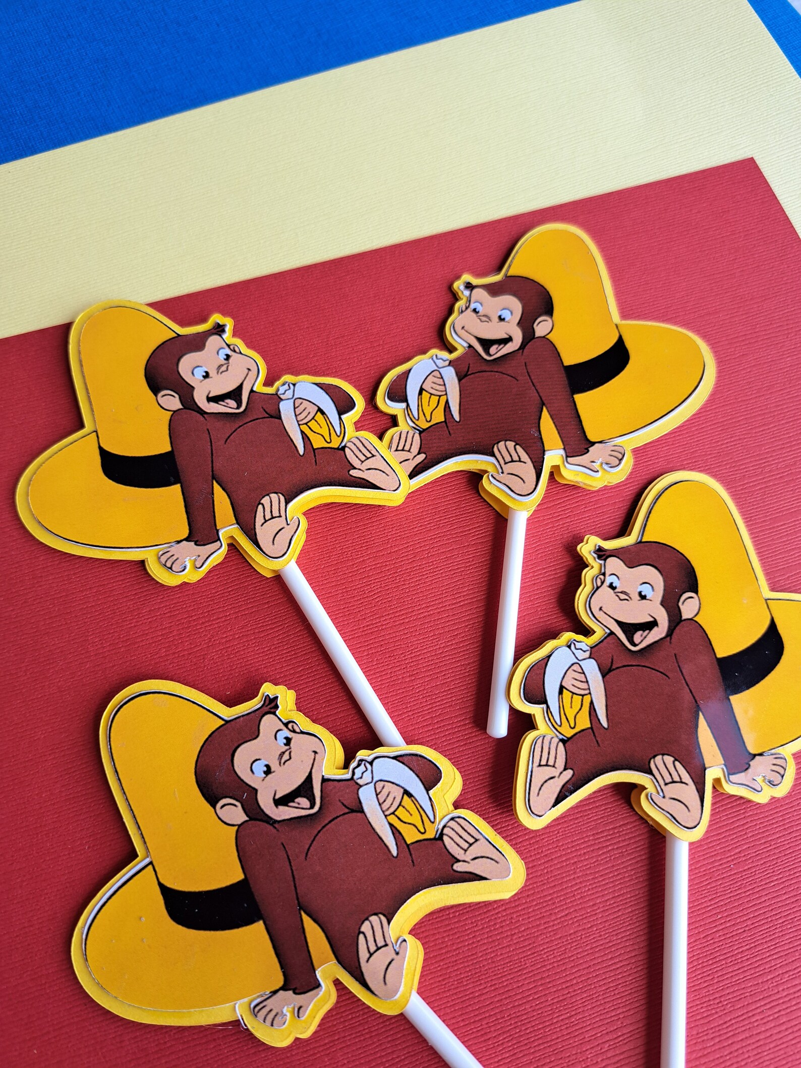 Curious George Cupcake Toppers: Monkey Theme Party, Pack of 12 - Etsy