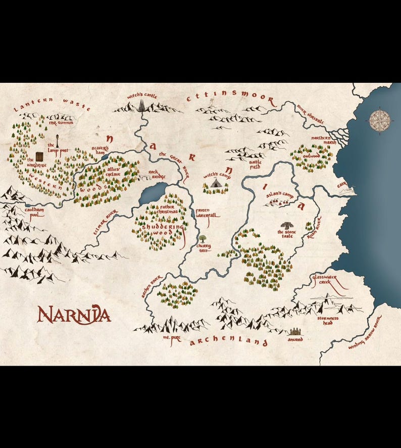 Map of Kingdom of Narnia - Etsy Canada