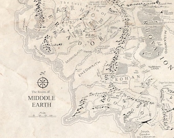 Map of Middle Earth - Etsy